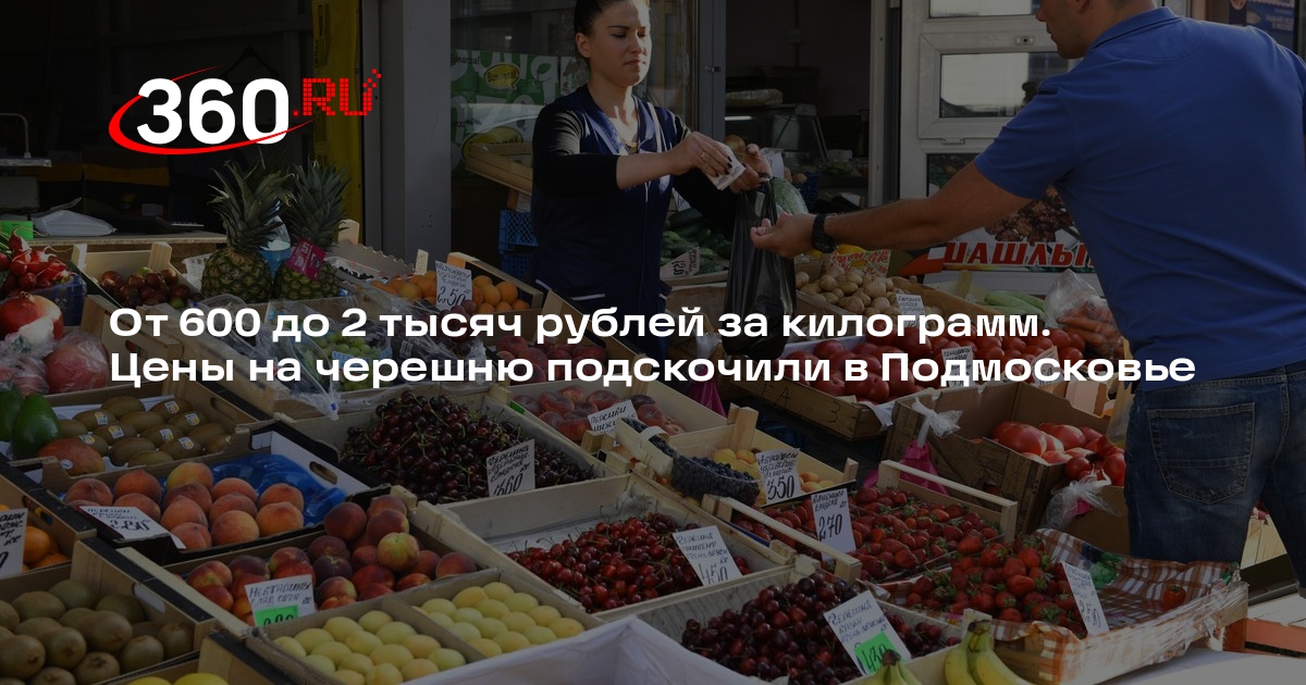 От 600 до 2 тысяч рублей за килограмм. Цены на черешню подскочили в Подмосковье | 360.ru